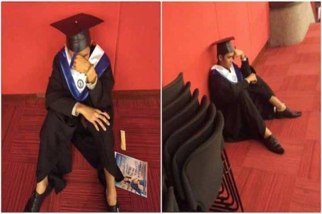 Sad: Student in tears as parents ignore his graduation ceremony, says ...